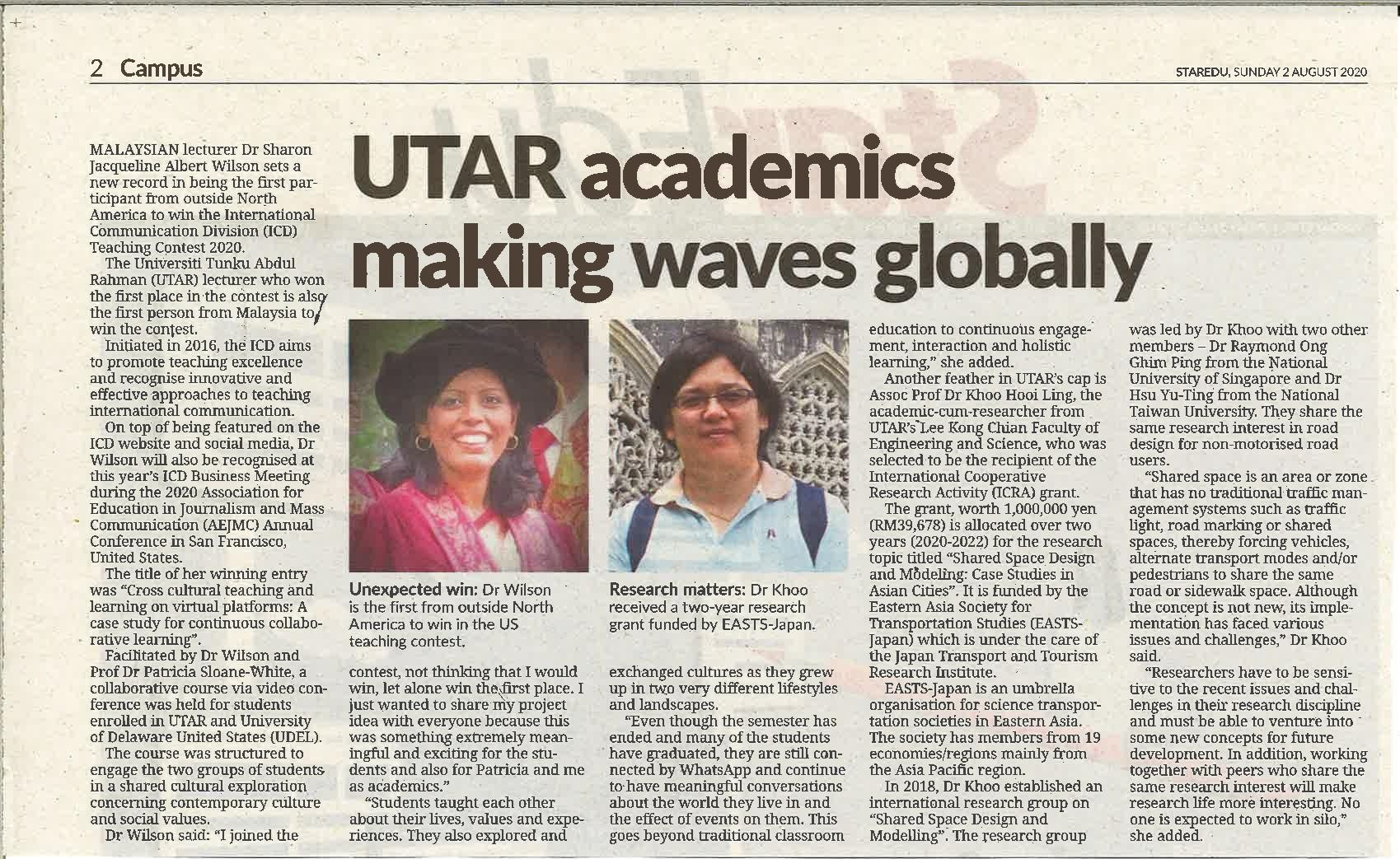 UTAR News, Newsletters, In the Press, Awards and Webinars