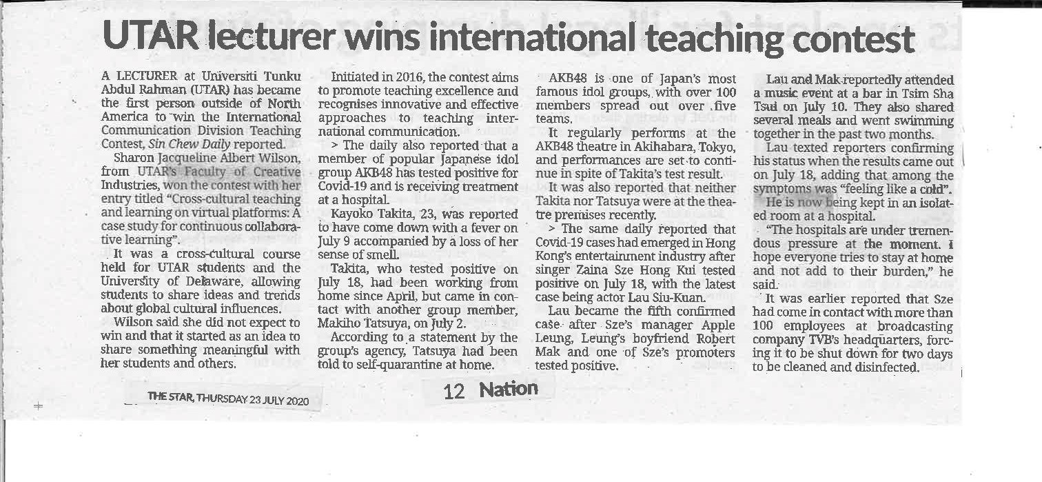 UTAR News, Newsletters, In the Press, Awards and Webinars