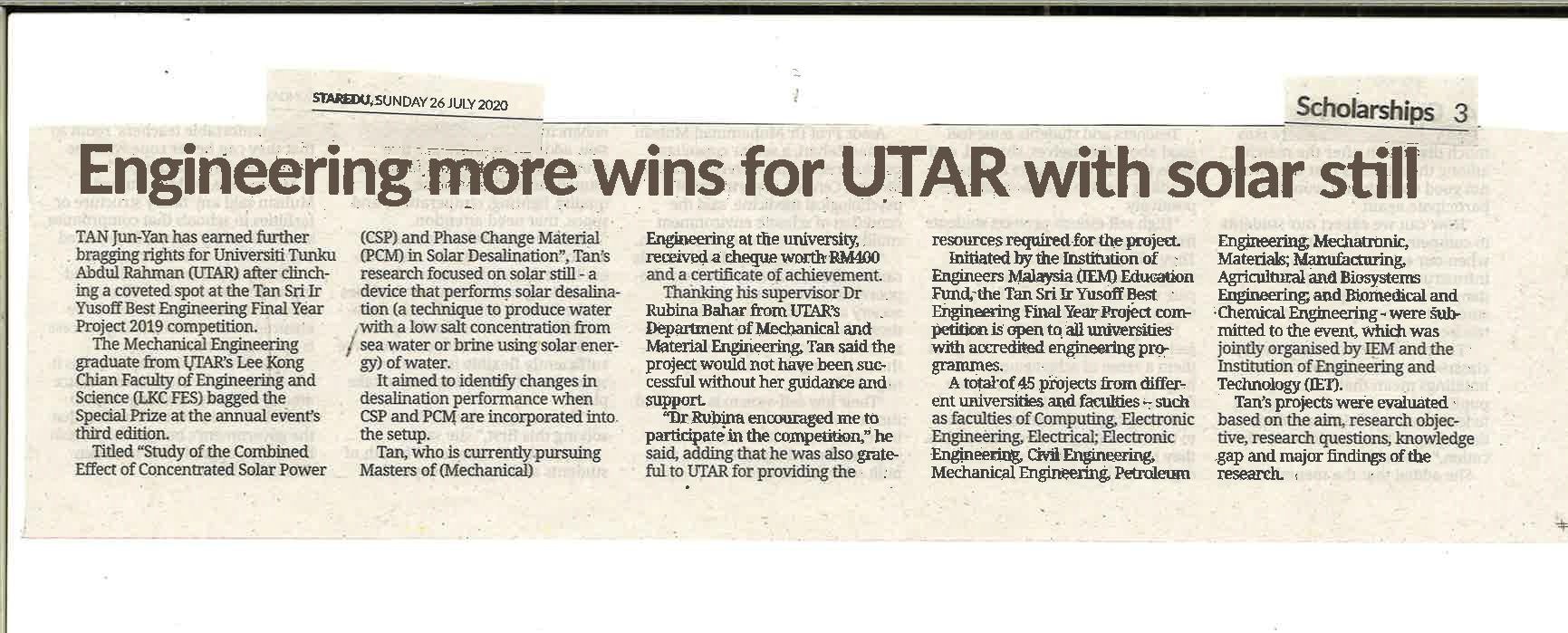 UTAR News, Newsletters, In the Press, Awards and Webinars