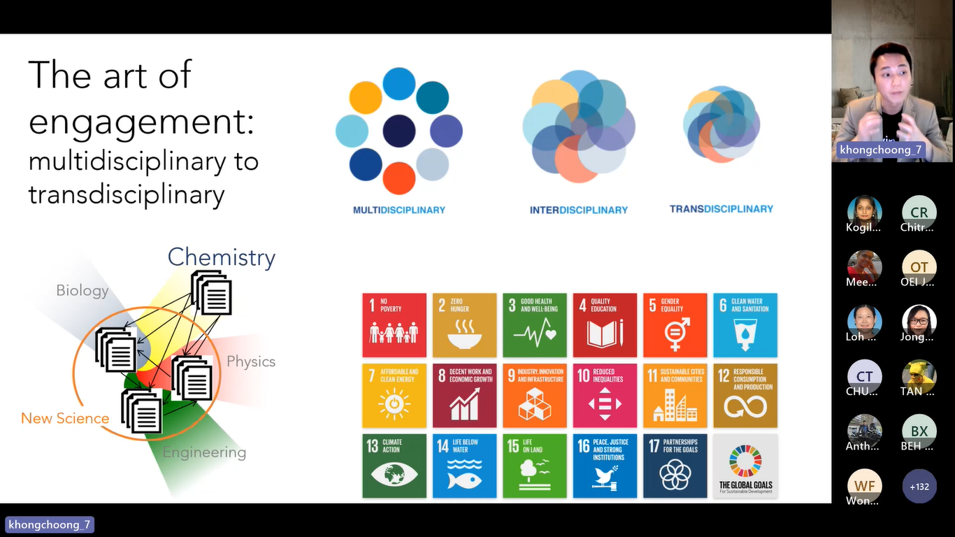 Tang explaining the social media outreach for science and the ...